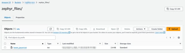 Sending files to AWS S3 Bucket using Zephyr RTOS HTTP API